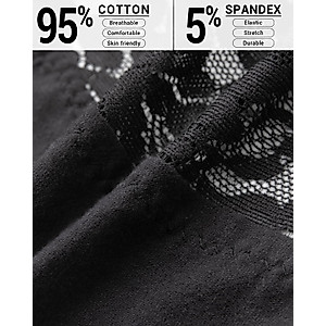 Jo & Bette Thongs for Women Low Rise - 6 Pack Lace Thongs - Black Thongs for Women Seamless Underwear No Show Soft Sexy