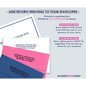 Personalized Stationary for Men or Women, Professional Personalized FOLDED Note Cards, Your Choice of Colors and Quantity