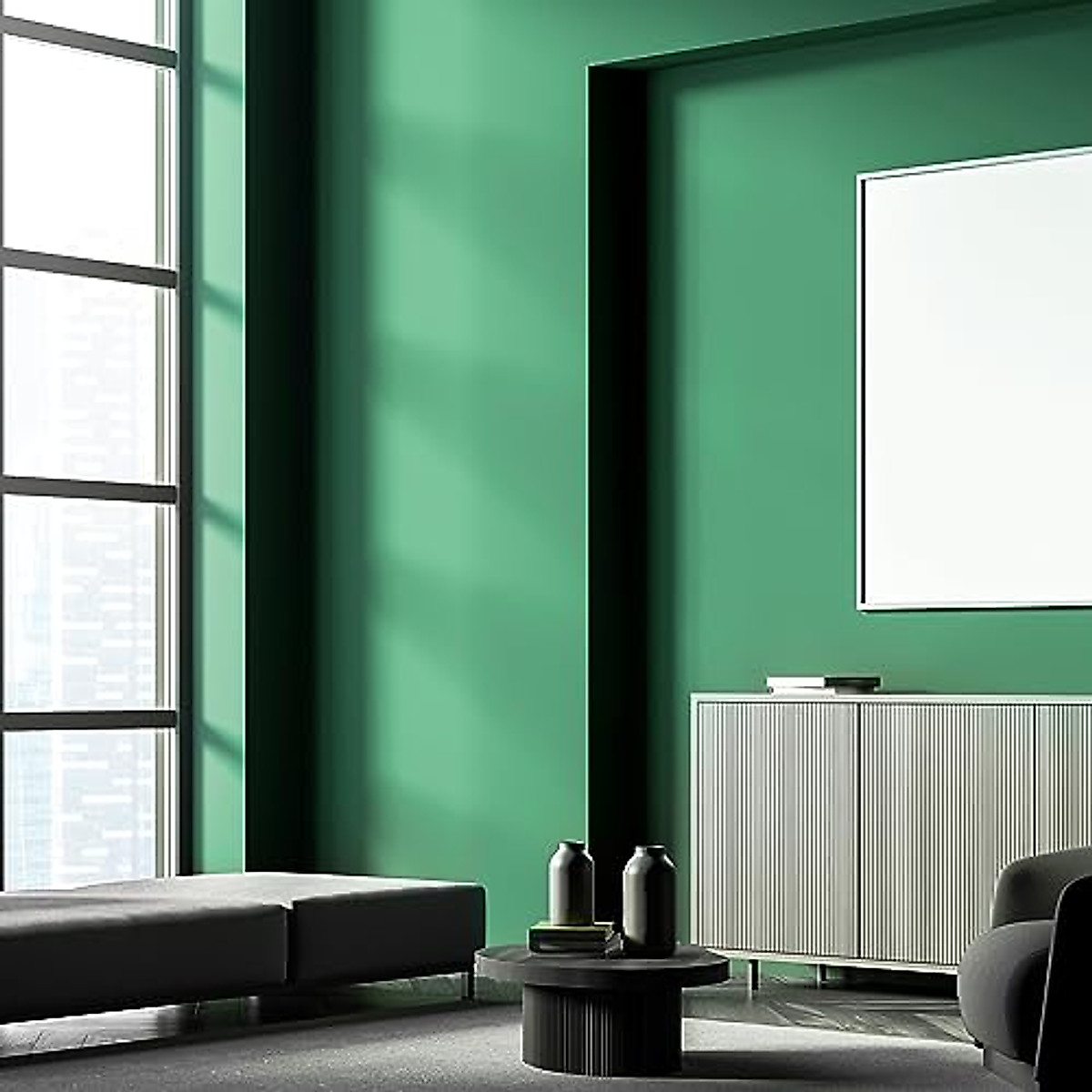 Fixwal 17.3" x 335" Green Peel and Stick Wallpaper, Contact Paper for Cabinets, PVC Removable Wallpaper Green Textured Wall Covering for Desk Drawer Shelf Liner