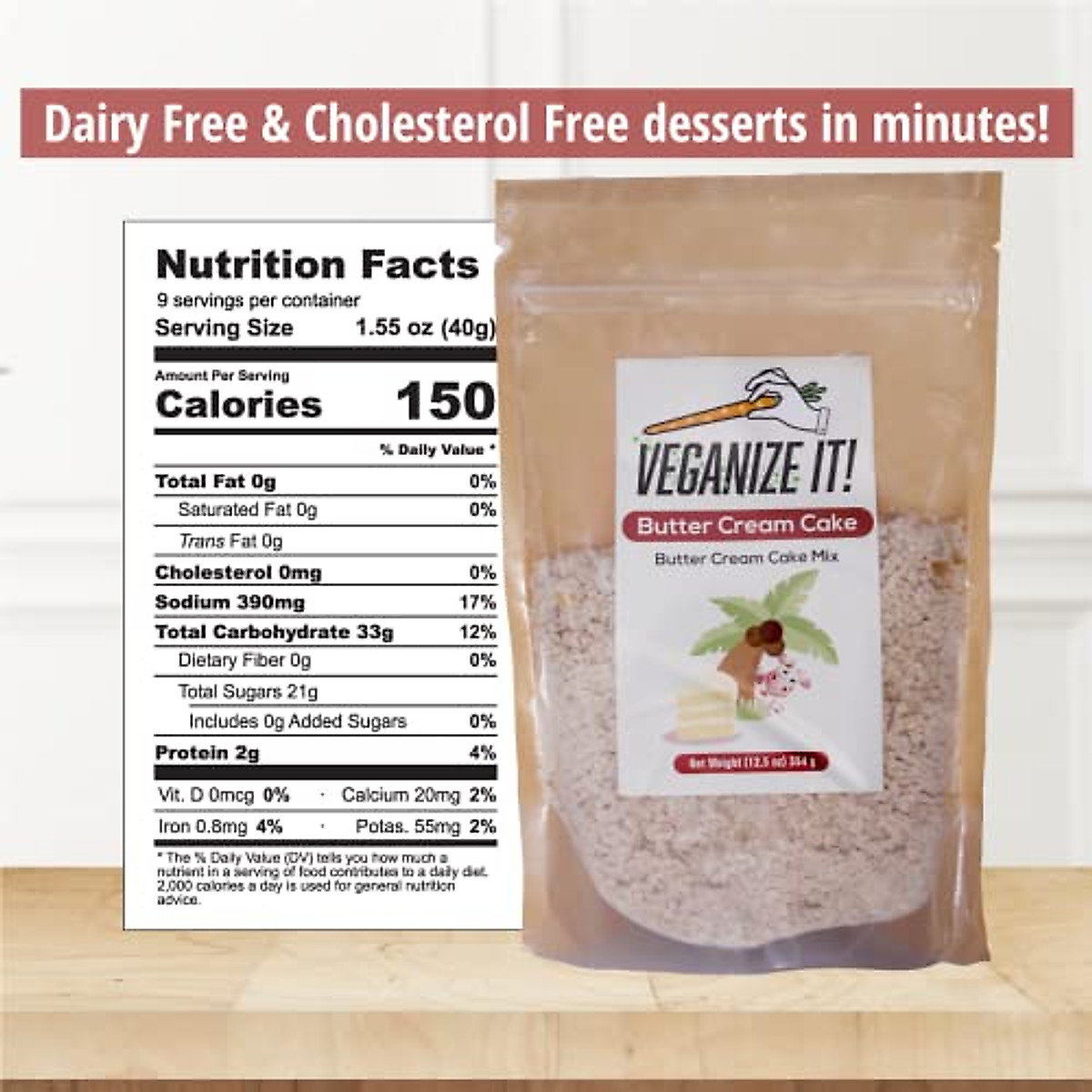 VEGANIZE IT! Vegan | Vanilla Butter Cream Cake (12 OZ) & Wranglin'Waffles (1lb) | Flap Jack Mix Just Add Plant Based Milk and Butter | Classic Flavour Moist Fluffy Cupcake Mix | Desserts & Treats