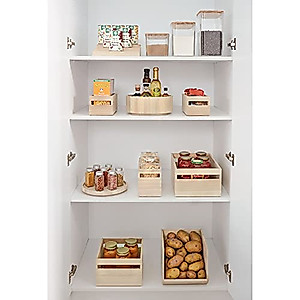 iDesign Renewable Paulownia Wood Collection Tall Turntable Organizer, 10.5" x 4" x 10.5", Natural