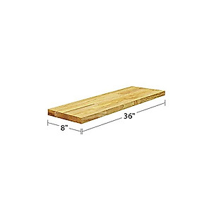BenchPro Floating Shelf Wall Mounted Solid Butcherblock Shelf 8" Depth x 36" Length x 1" Thick