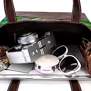 TBOUOBT Handbags for Women Fashion Tote Bags Shoulder Bag Satchel Bags, Green Leaves Change Dragon