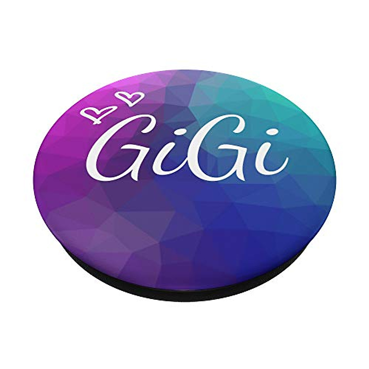 Gigi Heart Love Blue Purple polynomial background Shape gift PopSockets Swappable PopGrip