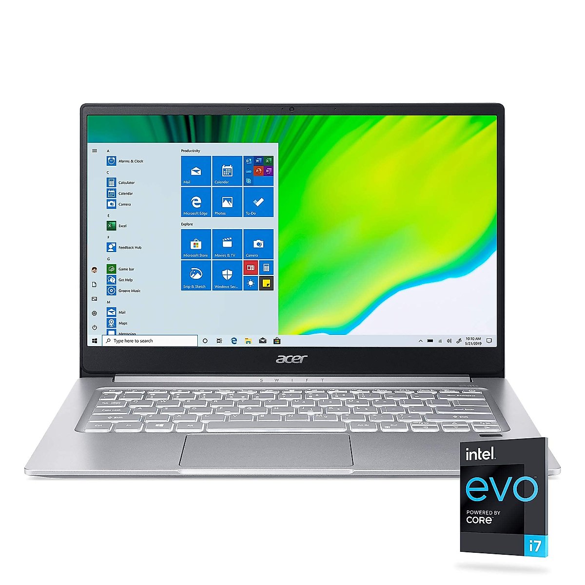 Acer Swift 3 Intel Evo Thin & Light Laptop, 14" Full HD, Intel Core i7-1165G7, Intel Iris Xe Graphics, 8GB LPDDR4X, 256GB NVMe SSD, Wi-Fi 6, Fingerprint Reader, Back-lit KB, SF314-59-75QC (Renewed)