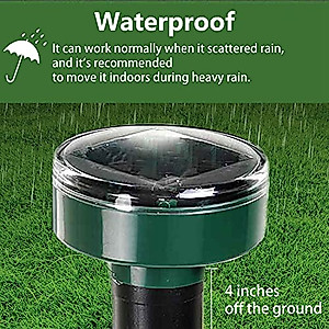 Mole Repellent Stake Repellent Solar Repellent 4 Pack,Outdoor Ultrasonic Gopher Repeller Deterrent Waterproof,Groundhog Repellent Spikes Drive Away,Rodent Vole Chaser for Lawn Gardens and Yards