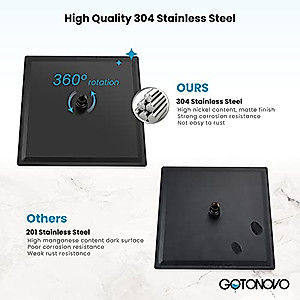 gotonovo Rain Shower System Matte Black 10 Inch Shower Head Bathroom Luxury Mixer Shower Complete Combo Set Singe Handle Wall Mounted