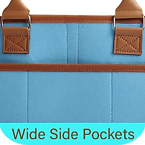 MELWEY Diaper Caddy - Newborn Essentials Must Haves,Baby Registry Basket,Nursery Changing Table and Car Storage Basket Organizer for Baby Boys Girls Shower Gift (Blue With Straps)