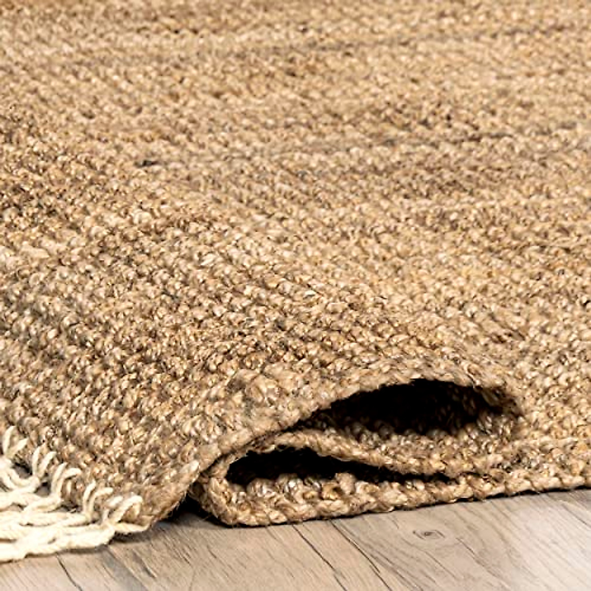 nuLOOM Raleigh Farmhouse Jute Tasseled Area Rug, 8' x 10', Natural
