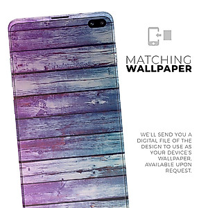 DesignSkinz Pink & Blue Dyed Wood Protective Vinyl Decal Wrap Skin Cover Compatible with The Samsung Galaxy S20 (Screen Trim & Back Glass Skin)