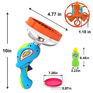 2 in 1 Bubble Gun Bubble Machine for Toddlers Kids, 2 Modes Large and Rich Small Bubbles for Kids 3-5 with Bubble Solution, Bubble Wand for Kids Outdoor Toys Birthday Gifts for 3 4 5 6 7 8 Years Old