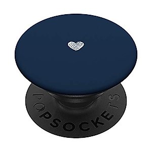Cute White Heart Hand Drawn Minimalist in Dark Blue PopSockets PopGrip: Swappable Grip for Phones & Tablets