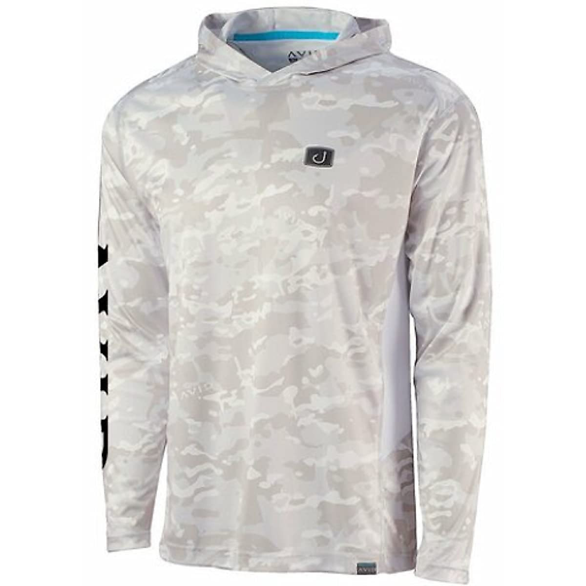 Avid Gear Fishing Hooded AVIDry 50+ UPF,UVA and UVB Performanceed Sweatshirt Fishing, Boating, Tailgating and more - Camo Kinetic Snow, Size: Small