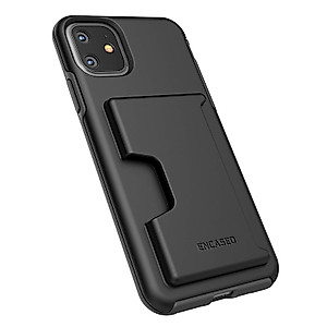 ENCASED iPhone 11 Wallet Case (2019) Ultra Durable Cover with Card Holder Slot (4 Credit Cards Capacity) Black