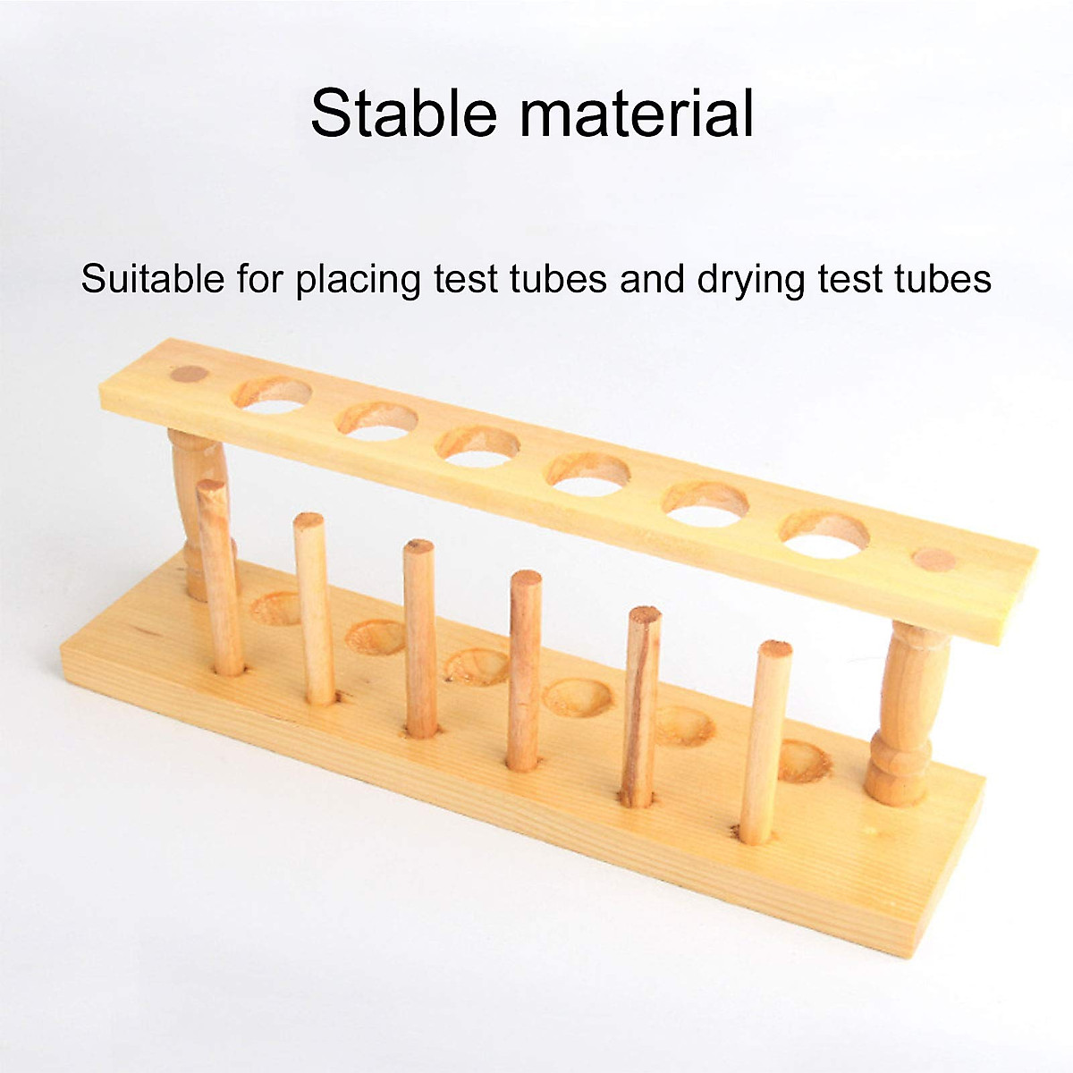 ONWRACE HASEAN Storage Wooden Burette Test Tube Holder Support with Stand Sticks Rack Shelf, 6/8/10/12 Holes Laboratory Instrument Test Tube Support Rack Stand Shelf- 12