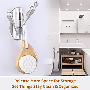 Angle Simple Folding Towel Hook Brushed Nickel, Metal 3 Arms Swivel Hook, Flexible Robe Coat Hook, Space Saving Wall Hook for Bathroom RV