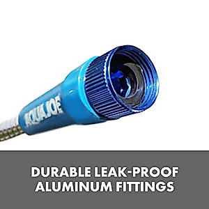 Aqua Joe AJSGH75 1/2-Inch Heavy-Duty, Puncture Proof Kink-Free, Spiral Constructed 304-Stainless Steel Metal, Garden Hose, 75-Foot