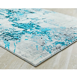 LUXE WEAVERS Contemporary Abstract Area Rug, Turquoise 8x10
