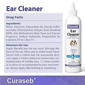BEXLEY LABS Curaseb Dog Ear Cleaner Solution – Washes Away Debris, Odors and Supports Healthy Ear Health – No Sting Formula, 8oz