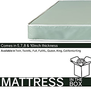 Greaton, 5-Inch Medium Firm Water-Resistance Foam Vinyl Mattress, Easy to Clean, Comfortable & Noise Free, Twin, Green