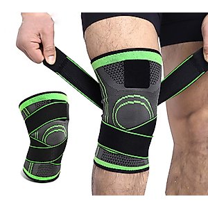 1Pair Knee Brace,Compression Support Knee Sleeve with Adjustable Strap Knee Pad for Pain Relief, Meniscus Tear, Arthritis, ACL, MCL,Suit for Running, Cycling, Tennis, Golf and Basketball (black, L)