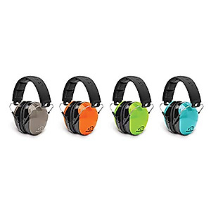 Walker's Dual Colored Passive Muff - Compact Folding Lightweight 26dB NRR Hunting Gun Range Shooting Hearing Protection Muff w/Padded Headband & PVC Earpads, Aqua Blue