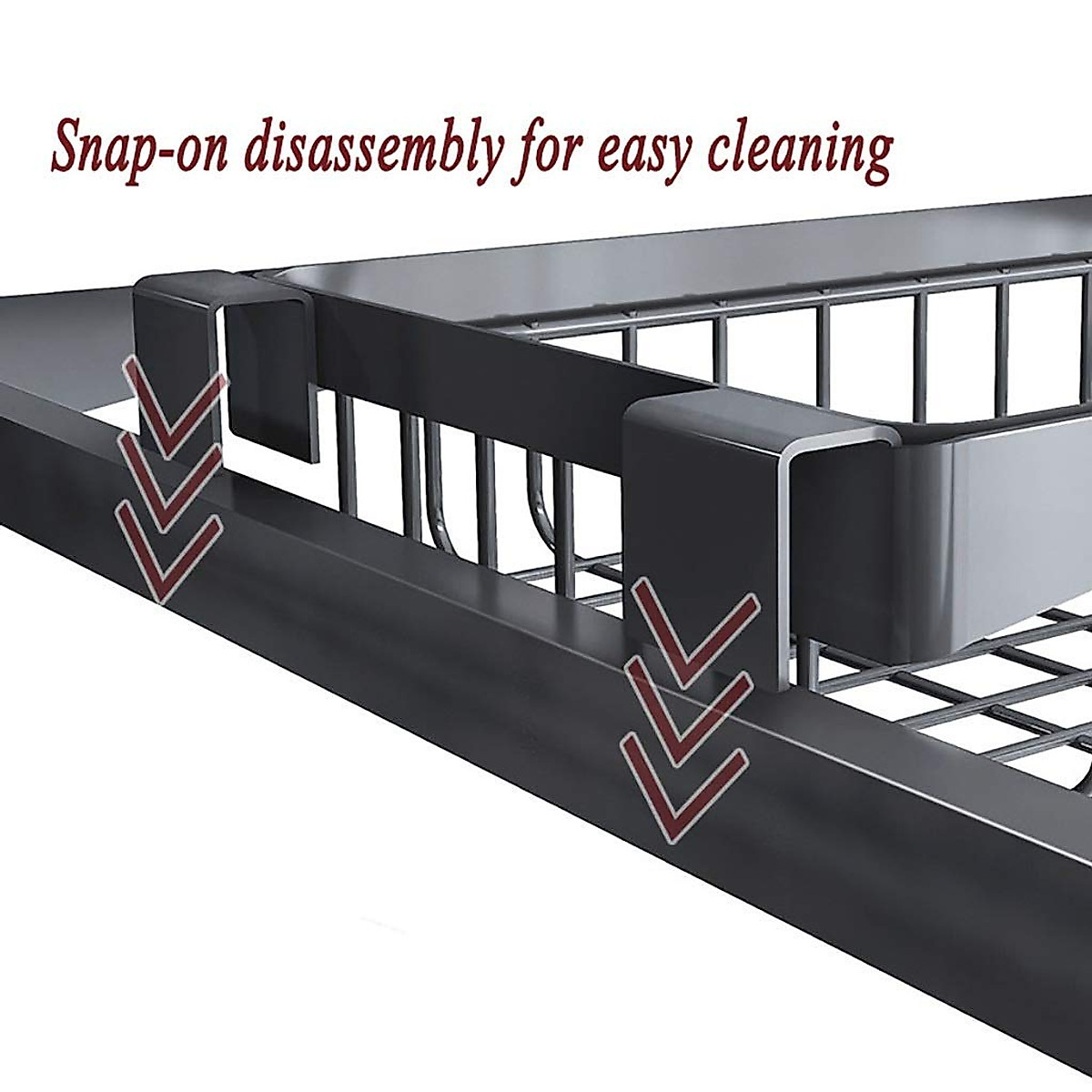 FEHUN Sinks,Stainless Steel Kitchen Sink Dish Drying Rack Drain Rack/79*32*52Cm