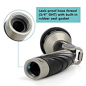 RESTMO Hose Nozzle Heavy Duty, Metal Water Hose Sprayer for Garden, 9 Spray Patterns | High Pressure | Thumb Flow Control | On/Off Valve, Ideal for Outdoor Lawn & Plant Watering, Car & Pet Washing