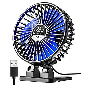 Desk Fan, USB Fan for Desk, Mini Desk Fan, 3 Speed Rotation Strong Wind, Protable Small Desktop Cooling Fan, Quite Mini Personal Fan for Home Office Table Bedroom Travel Curise(Black Blue)
