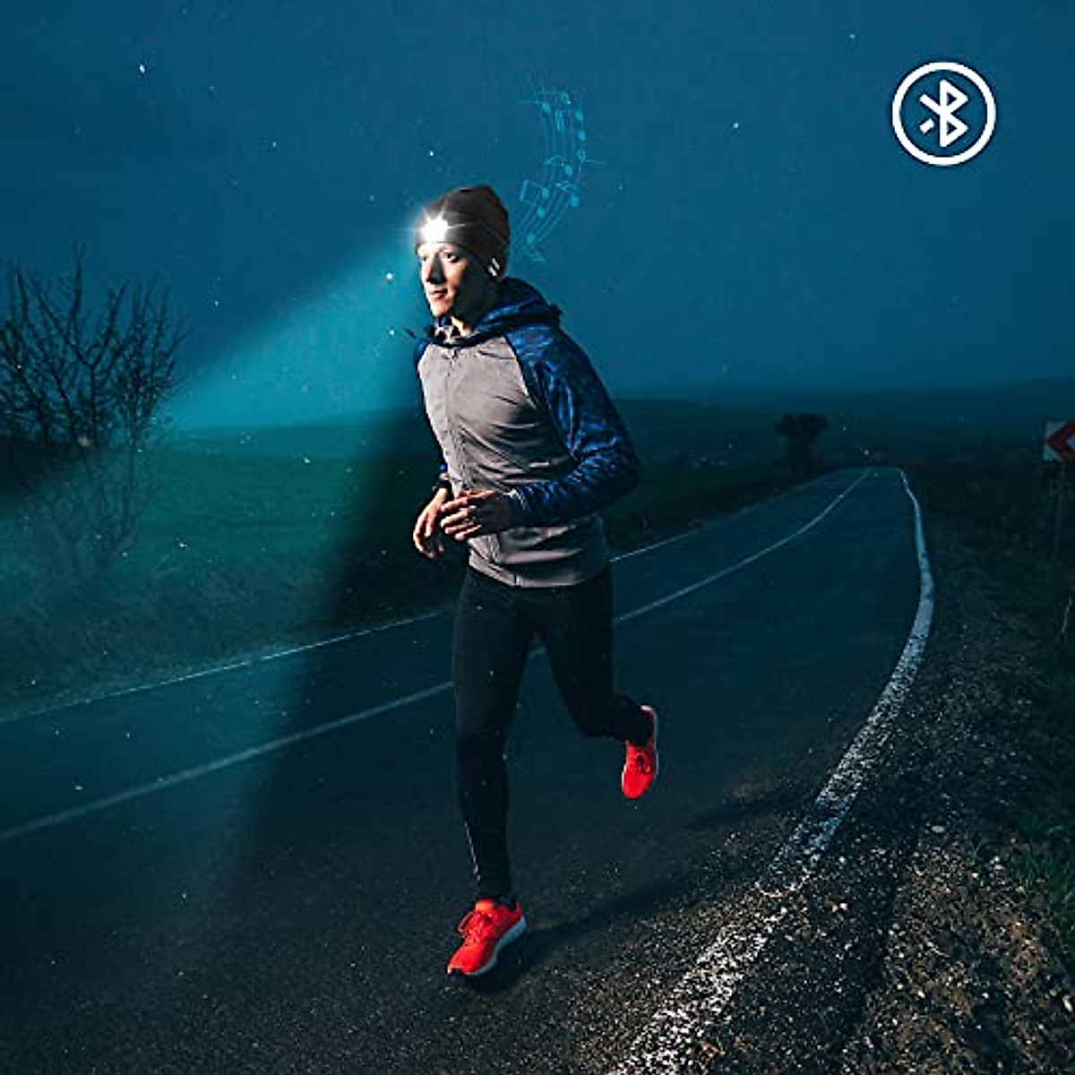 Ocatoma Bluetooth Beanie Warm Hat with Light Headphone Unique Tech Gifts for Men Dad Him Teenage Christmas Stocking Stuffers Black