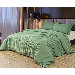 Colourful Snail Duvet Cover 2 Piece Set, Ultra Soft Double Brushed Microfiber Comforter Cover with Zipper Closure and Corner Ties, Twin, Green