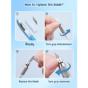 Exacto Knife Set, Bling Hobby Knife Pen with Blade Refills, Craft Cutting Tools for Scrapbooking Stencil Washi Tape Sticker Cutter, Pink