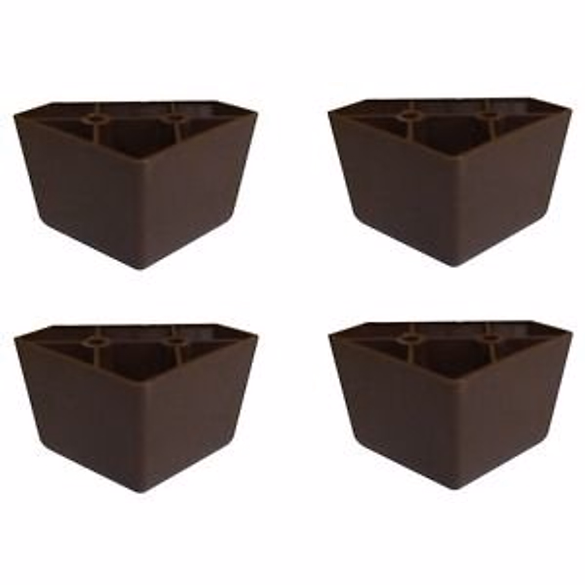 ProFurnitureParts 1.75" Tall Triangle Corner Sofa Legs, Brown Color, Set of 4, HDPE Plastic