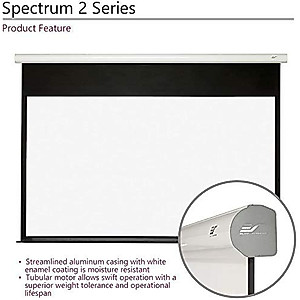 Elite Screens Spectrum2, 120-inch 16:9, 12-inch Drop, Electric Motorized Drop Down Projection Projector Screen, SPM120H-E12