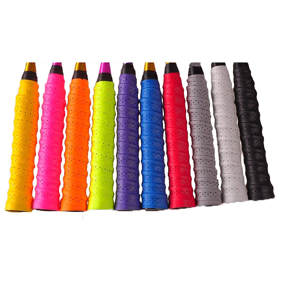 Gullor Racket Grip Anti Slip Perforated Super Absorbent Tennis Overgrip Badminton Overgrip - 5PCS(Color May Vary)