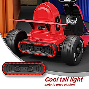 67i Electric Go Kart for Kids 12V Battery Powered Ride On Cars Parent Remote Control for Boys Girls Kids Electric Vehicle Car Electric Kids Go Kart with Safety Belt and Music (RED)