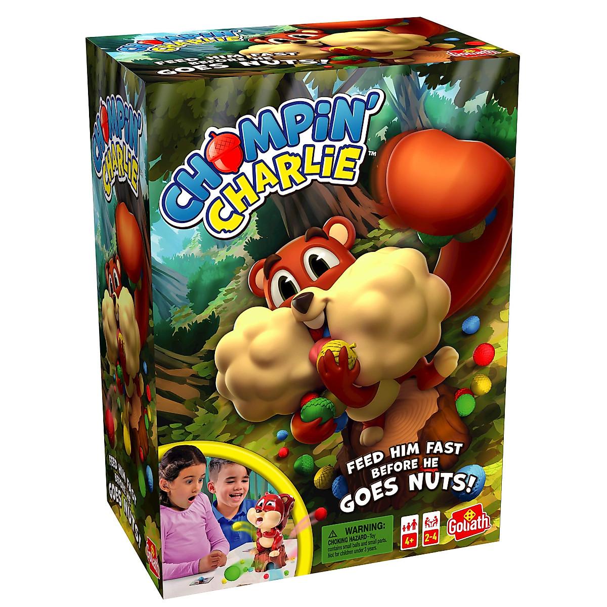 Chompin' Charlie Game - Feed The Squirrel Acorns and Race to Collect Them When They Scatter by Goliath