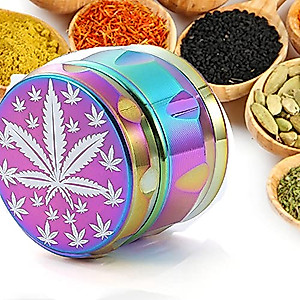 Upgrade Bling Rainbow Grinder Rainbow with Gear(Leaf) Grinder 2.5"