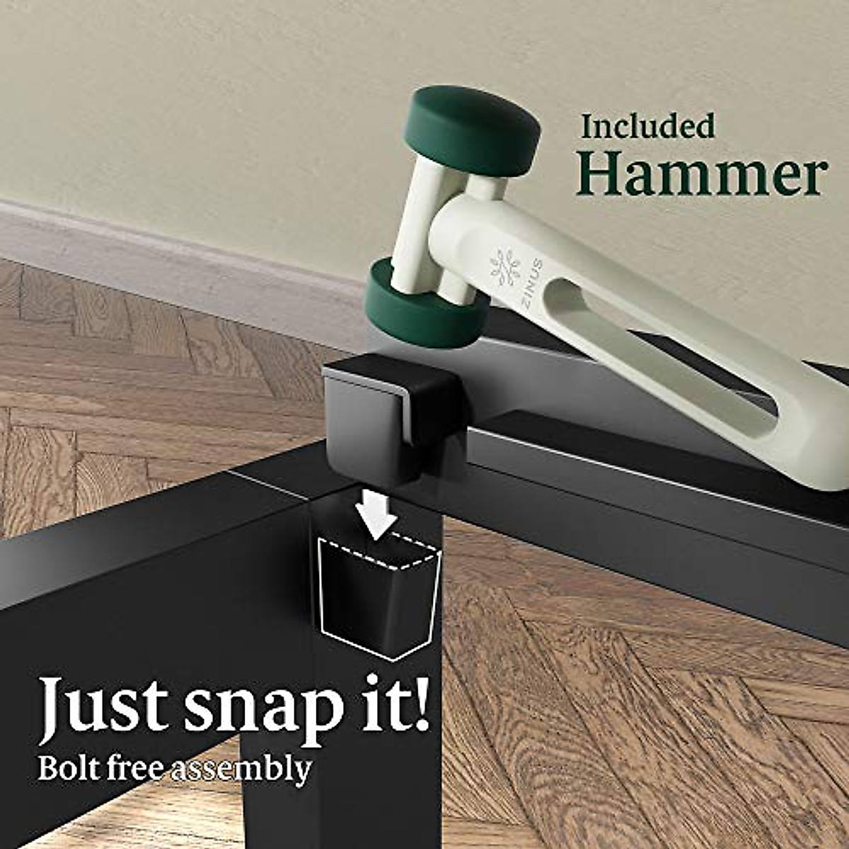 ZINUS Lorrick Metal Platform Bed Frame / Mattress Foundation / Easy, Bolt Free Assembly, Full