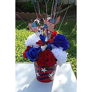 IGUO 30pcs Wonder Woman Decor Navy Blue Red White Gold Tissue Paper Pom Poms Nautical Party Supplies Twinkle Stars Paper Garland for Baby Shower Boy Scout Banquet Birthday Party Decorations