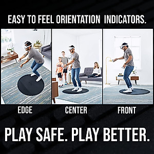 Realm Pad Virtual Reality (VR) Gaming Mat, Durable Anti Fatigue Mat Helps Maintain Orientation, Large 39" VR Mat for HTC Oculus PlayStation Valve (Black)