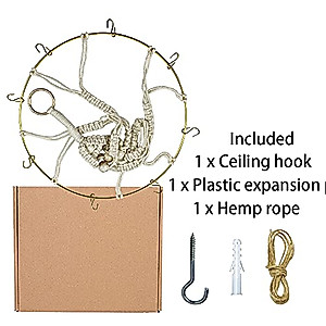 Shiyode Herb Dryer Handmade Plant Drier Rack Kit Flower Drying Hanging Holder Decorative Hanger with Hooks for Herb and Spices Drying, Gold