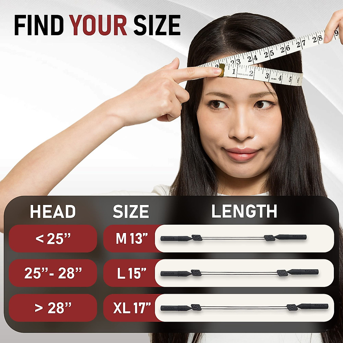 SIGONNA Eye Glasses String Strap Holder - No Tail Sunglass Strap for Men - Adjustable Eyeglass Strap for Women - Wired Eyewear Retainer Lanyard - 2 Cords - 15" L