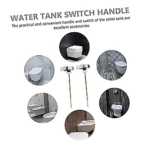 DOITOOL 2pcs Water Tank Wrench Toilet Tank Handle Toilet Handle Toilet Flush Lever Toilet Flush Levers Flush Levers Accessories Flush Lever Accessories Silver Switch Zinc Alloy Toilet
