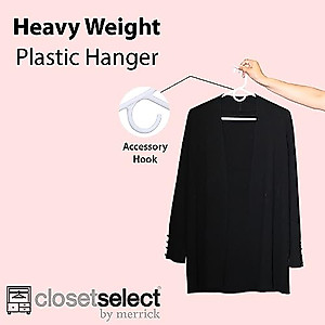 Heavy Duty Plastic Hangers, Made in USA, White Heavy Weight Hanger, 28 Pack