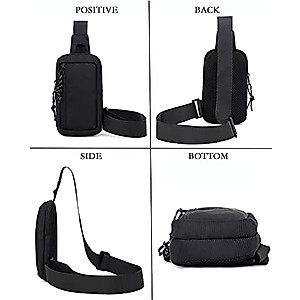 Ousawig Small Sling Bag for Men Crossbody Sling Backpack Sling Chest Bag Shoulder Bag One Strap Backpack Travel Hiking Walking (black4)