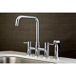Kingston Brass KS8281DLBS Concord Bridge Kitchen Faucet, Polished Chrome