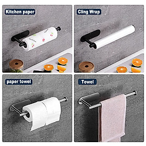 Paper Towel Holder, SUS304 Stainless Steel Paper Towel Holder Under Cabinet, Self Adhesive and Drilling for Kitchen, Counter, Cabinet, Bathroom