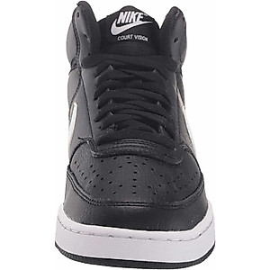 Nike Women's Court Vision Mid Sneaker, Black/White, 6.5