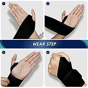 YOGINGO 2 Pack Wrist Brace for Right&Left Hand - Wrist Wraps for Men&Women - Adjustable Wrist Band for Sports Protecting/Tendonitis Pain Relief/Injury Recovery/Daily Work,Carpal Tunnel Wrist Brace